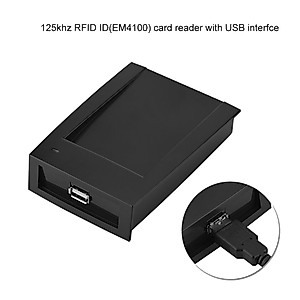 125Khz Smart RFID ID Card Reader, Smart Card Reader Writer USB Proximity Sensor Door Access Control Sensor No Drive for Access Control