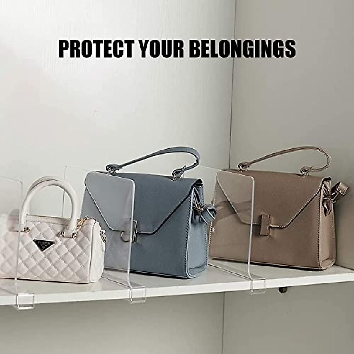 lamsexx 8 Pack Acrylic Shelf Dividers,Clear Shelf Dividers for Closet Organization, Closet Separator for for Organization in Bedroom, Kitchen and Cabinets