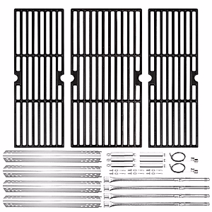 Hisencn Grill Replacement Parts for Charbroil Performance 475 4 Burner 463347017 463377319 463376017 463335517 463275517 463376419, G470-5200-W1 Burner, G470-0004-W1A Heat Plates and Cooking Grates
