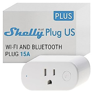 Shelly Plus Plug US | WiFi Operated Smart Plug with Power Measurement | Home Automation | Bluetooth Gateway | iOS Android App | Alexa and Google Home Compatible | Monitor Appliances | Remote Control