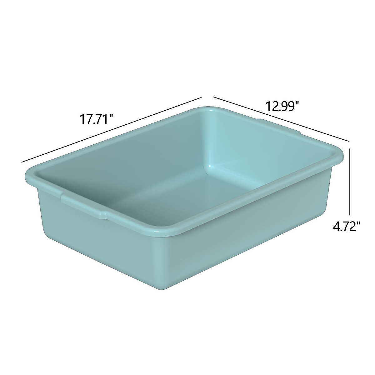 Neadas 13 L Plastic Bus Tubs Restaurant, Utility Bus Box, Mint Green, 4 Packs