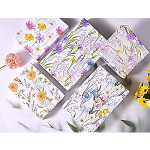 Sikiweiter Floral Wrapping Paper - Floral Gift Wrap for Wedding Mothers Day Birthday, 8 Sheets Wildflower Wrapping Paper, 19.7 x 27.6 Inches Per Sheet