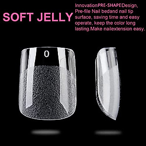 UNA GELLA Extra Short Square Fake Nails XS 216pcs Pre-shape Extra Short Square Press on Nails Extra Short Square Gel Tips for Full Cover Acrylic Short Square Nails False Nails For Nail Extension Home DIY Salon 12 Sizes Gelly Tips