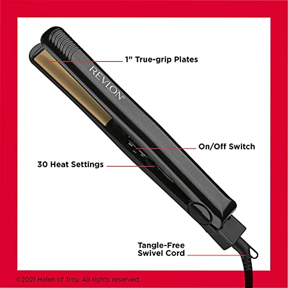 Revlon Perfect Heat Triple Ceramic Flat Iron | For Ultra Straight Styles (1 in)