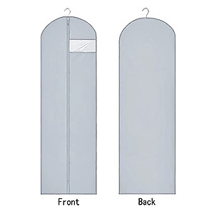 LuckyCheer Dress Bags for Gowns Long, 65'' Long Dress Clear Garment Bag (Set of 2, 23.3'' X 65'')