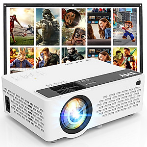 TMY Projector 7500 Lumens with 100" Projector Screen, 1080P Full HD Supported Portable Projector, Mini Movie Projector Compatible with TV Stick Smartphone HDMI USB AV, for Home Cinema & Outdoor Movies