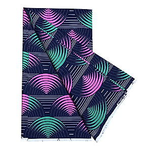 African Wax Fabrics Ethnic Ankara Wax Print 6 Yards for Party Dresses and DIY Upholstery Fabrics (P48)