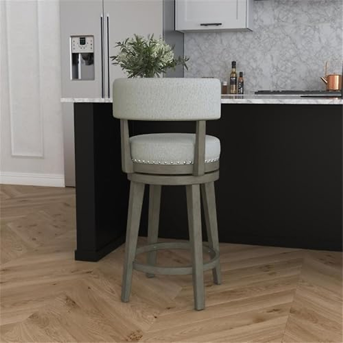 Hillsdale Furniture Lawton Wood Counter Height Swivel Stool Walnut
