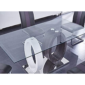 Global Furniture USA White/Grey Dual Oval Base Dining Table