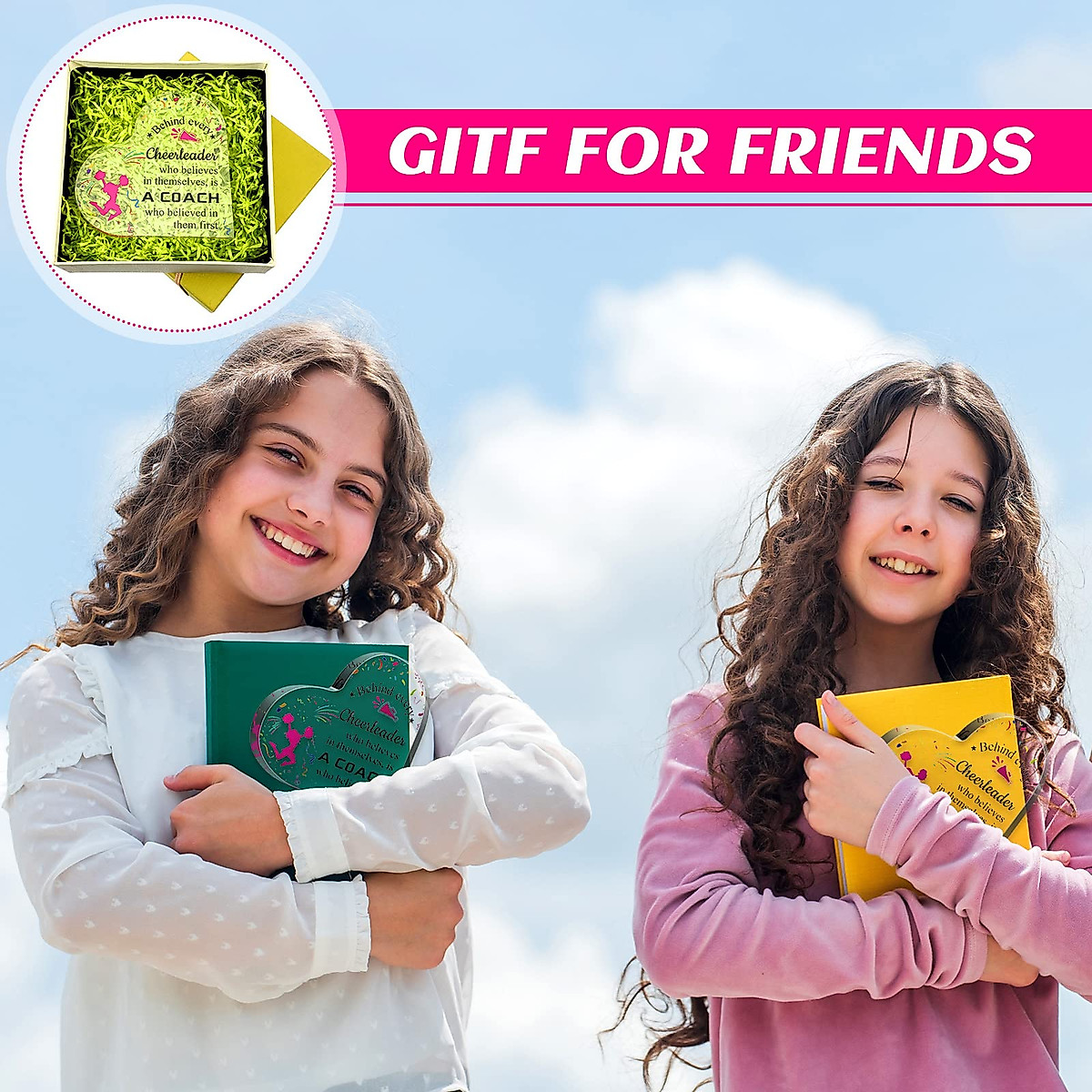 Tatuo Cheer Coach Gift Acrylic Sign Cheerleading Coach Appreciation Gift Office Desk Decor Thank You Present for Birthday Graduation End of Season Senior Retirement (Pink Cheer)