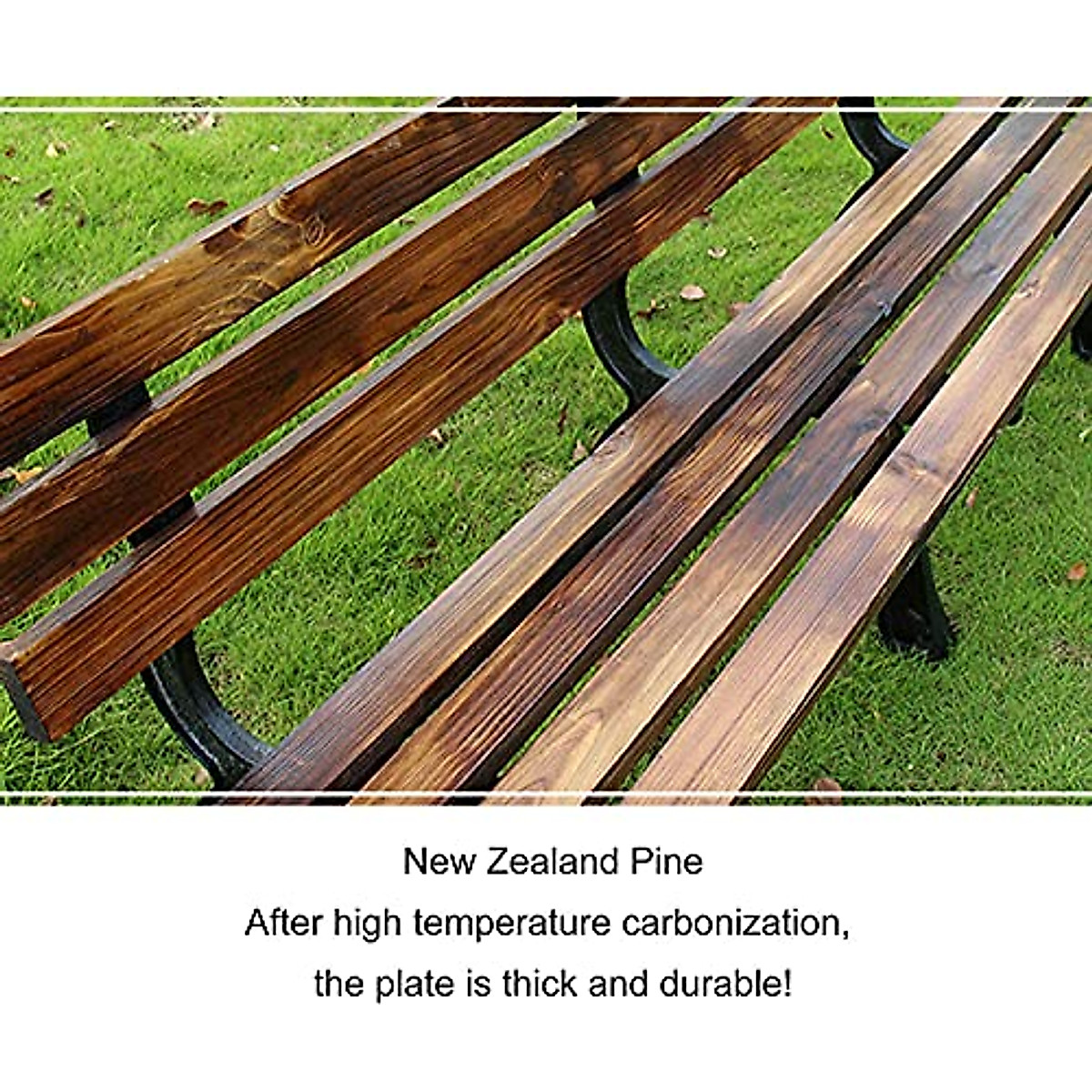 Garden Benches , Patio Bench Park Bench Outdoor Conversation Couch, Solid Wood Garden Bench with Backrest, Outdoor Wooden Park Bench, Cast Iron Tripod Rust- Proof Retro Patio Furniture (Size : 120cm)