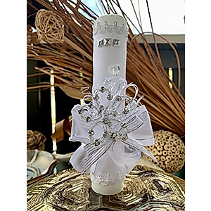 Baptism Candle Ribbons Details