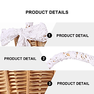 Flower Basket Woven Baskets 1pc Portable Pot for Plants Indoor Planter Pots for Indoor Food Woven Party Flower Girl Decorative Wicker Lace Petal Basket Weaving Bride