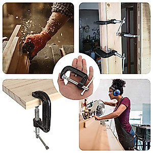 C-Clamp 2 Inch 14 Pieces G Clamp Set for Woodworking, Welding, and Building, 2 Inch Jaw Opening, Throat Depth 1-3/8 Inch