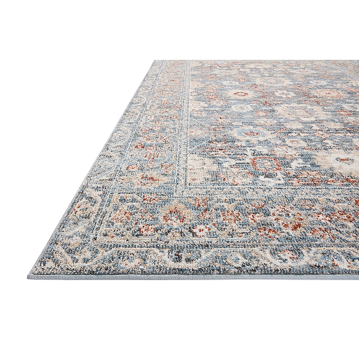 Loloi II Odette Collection ODT-07 Sky/Rust 6'-7" x 9'-6" Area Rug