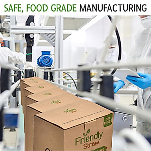 Friendly Straw 300 Pack Biodegradable Kraft Paper Straws, 7.75" x .25" Drinking Paper Straw Bulk Pack