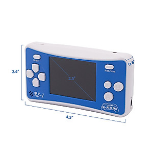 E-MODS GAMING Handheld Games for Kids Adults 2.5" LCD Portable Retro Games Console Built in 162 Classic Electronic Video Games Player with TV Output - Travel Games for Birthday Xmas Gift (Blue)