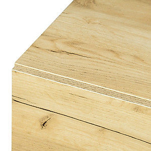 Wood Floating TV Stand for 55 Inch TV LED TV Console Wall Mounted Entertainment Center with Display Platform and 3 Drawers Media Table Cabinet for Living Room Oak