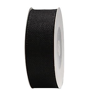 VATIN Black Burlap Wired Ribbon 1-1/2 inch X 10 Yards Fabric Craft Ribbon for Party Decorations,Big Bow,DIY Wreath Craft, Outdoor Decoration