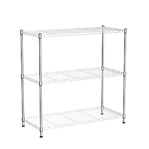 Catalina Creations EFINE 3-Shelf Chrome Shelving Unit with 3-Shelf Liners, Adjustable Rack, Steel Wire Shelves Storage for Kitchen and Garage (36W x 16D x 36H)