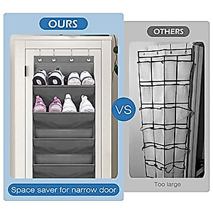 MISSLO Over The Door Shoe Organizer with Deep Pockets and 24 Large Mesh Pockets White