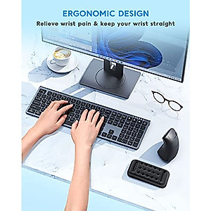 Wrist Rest for Mouse, Mouse Wrist Rest, Lekvey Mouse Pad Wrist Support, Ergonomic Memory Foam Gel Wrist Rest with Massage Holes, Pain Relief Mouse Wrist Cushion for Laptop, Office, Gaming, Black