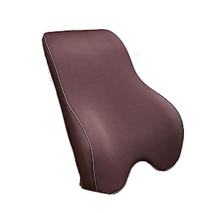 SUSOSU Lumbar Pillow Car Seat Headrest Pillow Seat Support Lumbar Pad Orthopedic Pillow Car Travel Memory Foam Relief (Color : Beige)