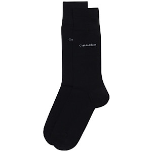 Calvin Klein Men's Dress Socks - Luxury Egyptian Cotton Blend Crew Socks (2 Pair), Size 7-12, All Black
