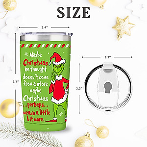 Arsemica Funny Christmas Tumbler, 20 oz Stainless Steel Insulated Travel Tumbler, Christmas Coffee Mug with Lid, Xmas Cups Keep Drinks Cold & Hot, Novelty Christmas Gifts for Women Men Coworkers