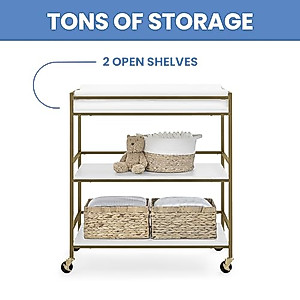 Delta Children Jade Changing Table/Cart, White Melamine/Bronze
