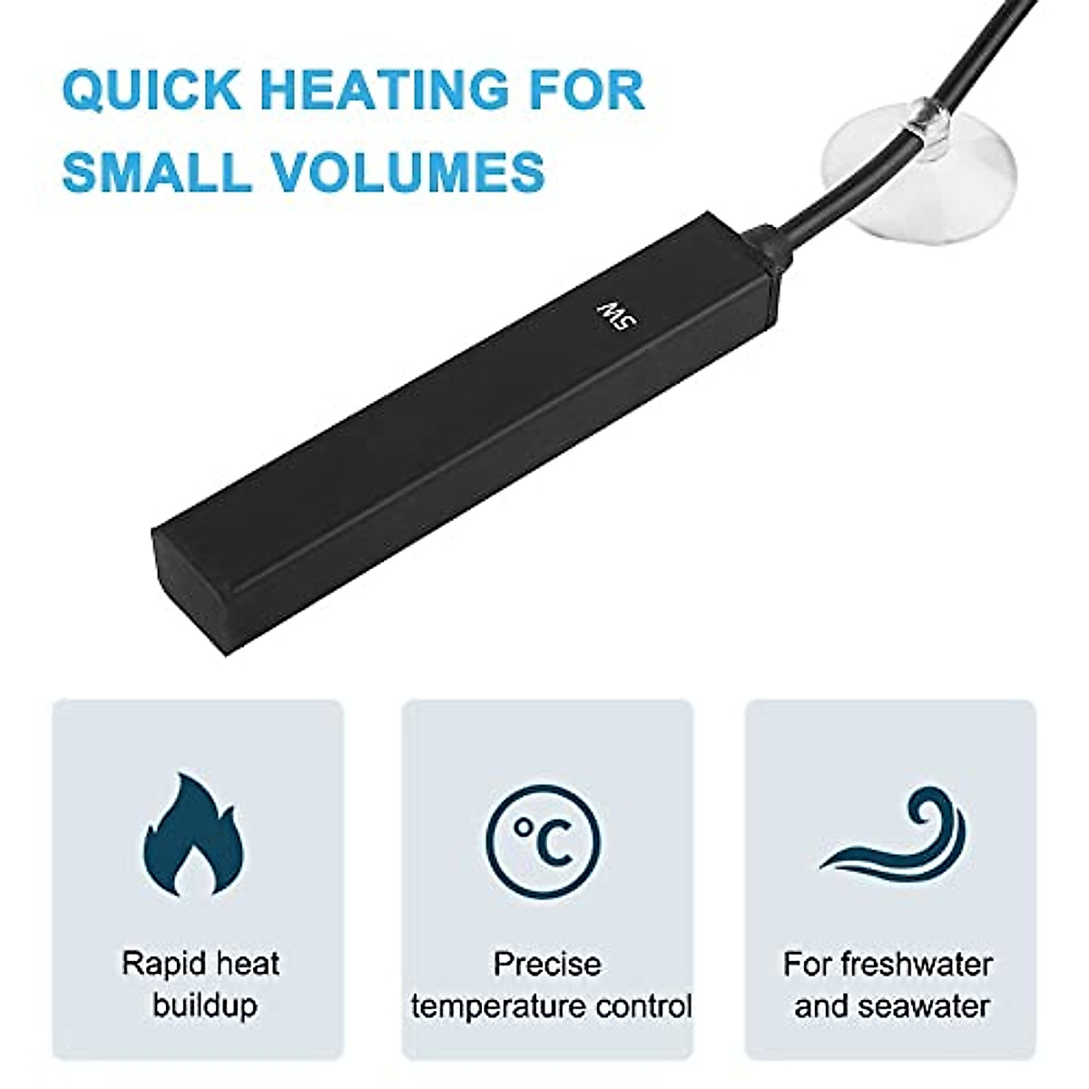 DONGKER Mini Aquarium Heater,USB 5W Submersible Heater for 0.5-2L Marine Saltwater and Freshwater