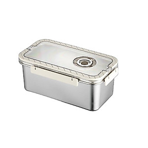 Gitohoni Stainless Steel Food Storage Containers - 304 Airtight Metal Food Storage Box with Handle for Fridge Reusable Meal Prep Container with Lid for Salad, Fruit 203 OZ