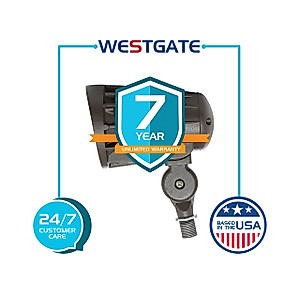 Westgate WG LED 12 Volt Outdoor Landscape Garden Bullet Flood Lights - Path Walkway Lawn Spotlights - Wire/Spike Accessories Included (24W 5000K Cool White Bronze)