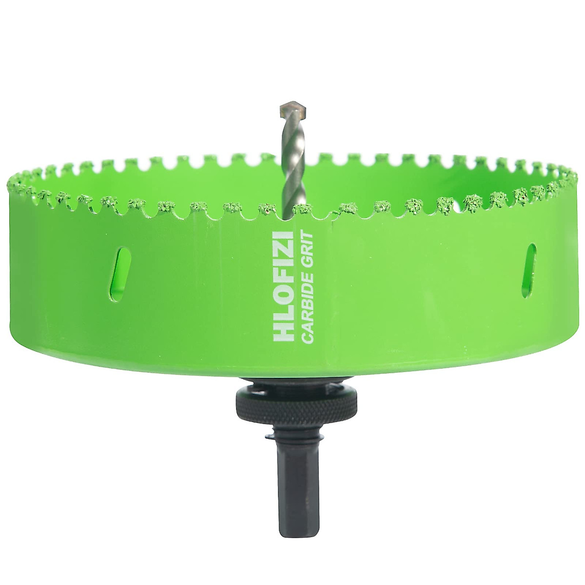 HLOFIZI 6-1/8 Inch Carbide Grit Hole Saw for 6 Inch Recessed Lights, Cutting Through Stucco, Ceiling Old Plaster, Drywall, Cement Board with 1-1/2" Depth, Up to 3X Longer Life