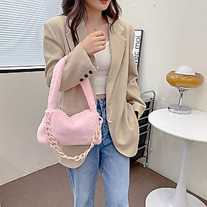 Shoulr Bags for Women P Tote Unrarm Bags t Fluffy Casl Shoulr s