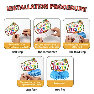 8 Pcs Mexican Graduation Decorations Honeycomb Centerpieces, Fiesta Graduation Party Decorations 2024, Taco Graduation Party Decorations 2024 3d Double Side Honeycomb Decorations