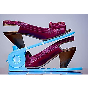 shoe pal Shoe Organizer, 4 Adjustable Heights Space Saver, Large Ventilated Base, High Heels Secure Docking and Backstop, 4 colors set, Made in USA
