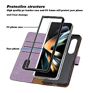 Flip Wallet Case Compatible with Samsung Galaxy Z Fold 5 2023 Case, Samsung Galaxy Z Fold 5 Wallet Case Slim PU Leather Phone Case Flip Folio Leather Case Card Holders Shockproof Protective Case with
