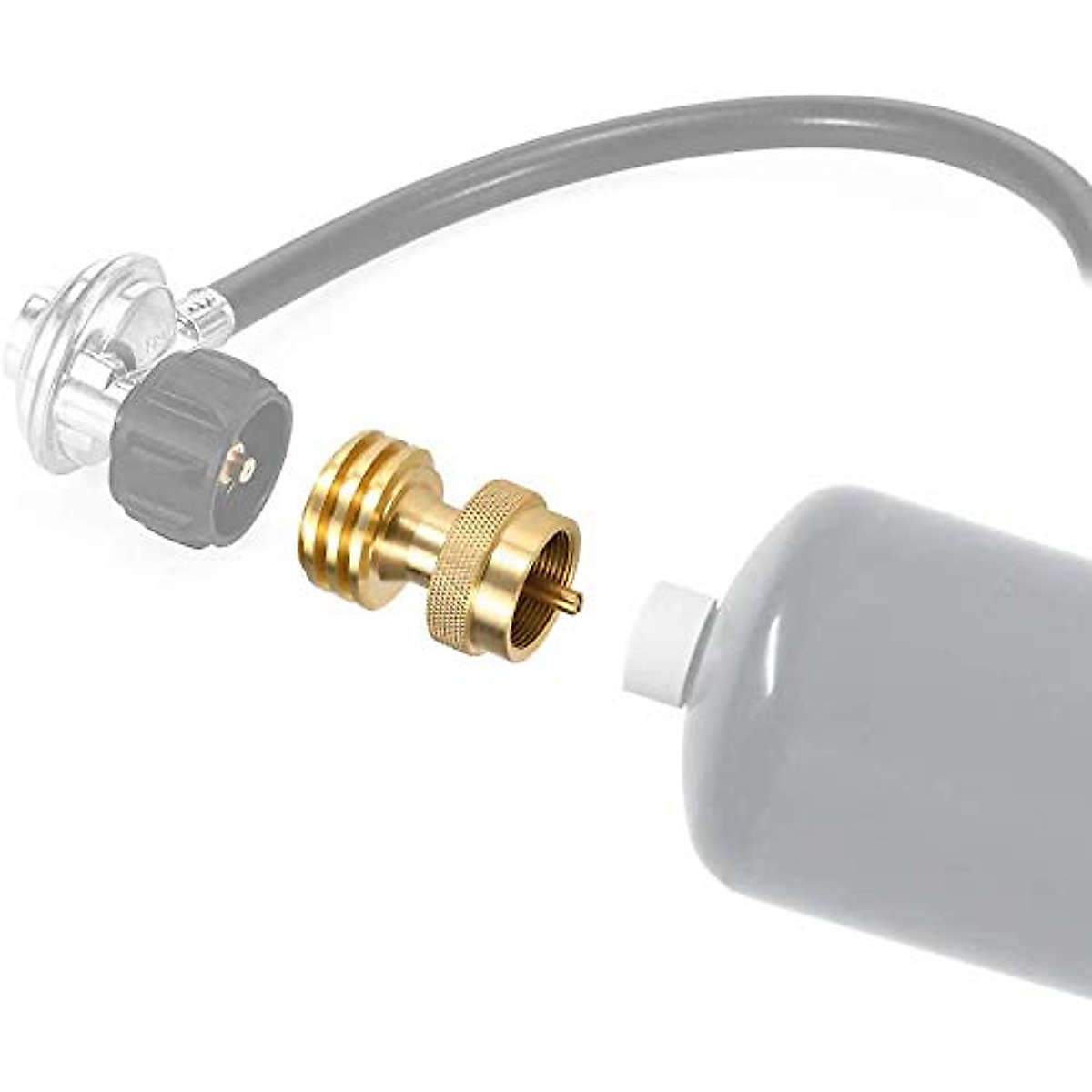 YOUHO 1lb Propane Tank Adapter for Disposable Throwaway Cylinder, 1lb to 20lb Adapter Designed for 20 or 30 Pound LP Gas Bottle or BBQ Grill Propane Tree