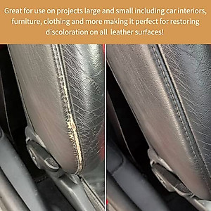 Furniture Clinic Leather Repair Paint & Dye | 2-in-1 Seal and Color | Use on Faded, Worn, and Scratched Car Seats, Clothing | Quick and Easy Leather Restorer for Furniture (Midnight Black, 50ml/1.6oz)