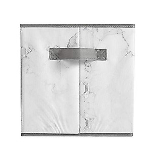 Urban Shop Marble Storage Cubes, Set of 2, Grey/White