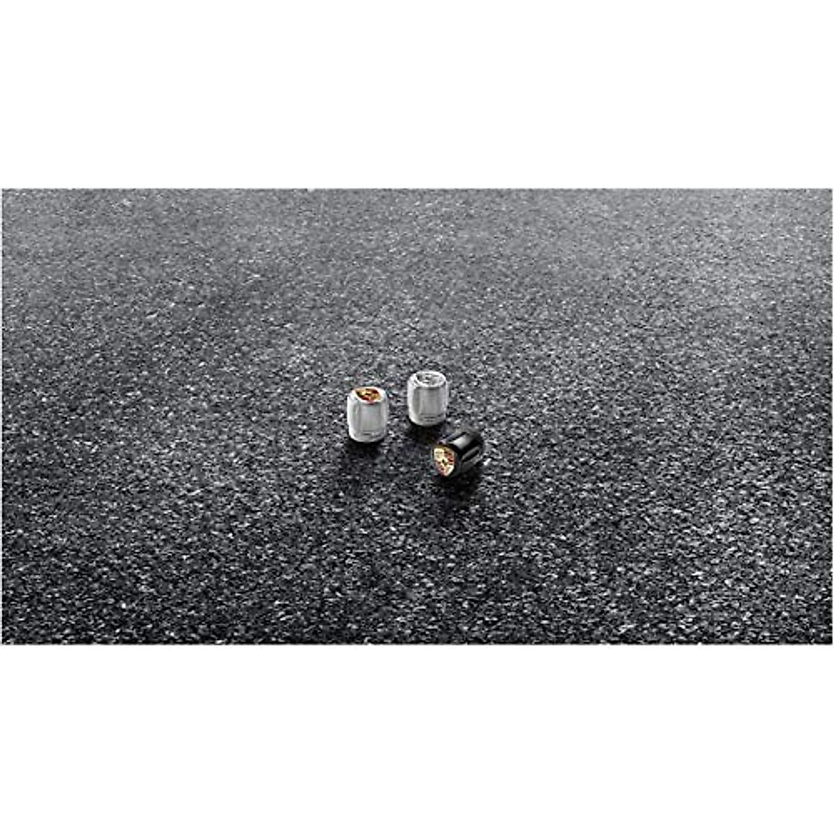 Porsche Valve Stem Caps, Set of 4 with Color Crest