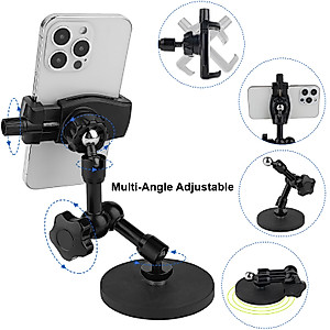 Mippko Magnetic Phone Holder,Heavy Duty Phone Mount for Truck/Tractor/Forklift/Boat/Motor Vehicles,Fit 3.5~7.5" iPhone/Nexus/Smartphone,360°Adjustable Arm 3.46" Magnetic Base