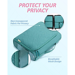 BAGSMART Soft Packing Cubes for Suitcases, Quilted 6 Set Packing Cubes for Travel Accessory, Suitcases Organizer Bags Set, Travel Essentials(1 L+3 M+1 S+1 Shoe Bag)