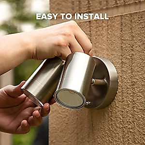 LUTEC 900 Lumen 11W LED Wall Light Outdoor, 3000K Waterproof Stainless Steel Modern Flood Light, Adjustable Dual-Head Exterior Light Fixture Wall Sconce for Porch Patio Garage Garden