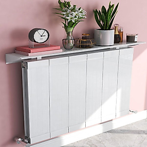 AHDFY Radiator Cover,Radiator Shelf White,Heating Hide-Out Cover, No Drilling Required,Modern Cabinet Top,Universal Radiator Shelf Bracket,for Living Room Bedroom Hallway Decor Display Heater,85cm
