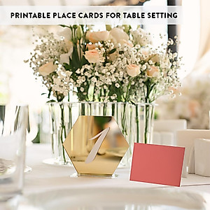 Andaz Press Table Tent Printable Place Cards, Coral 20-Pack, Seat Placement Cards Blank Place Cards For Table Settings Name Cards for Baby Bridal Wedding Shower, School Graduation Food Cards