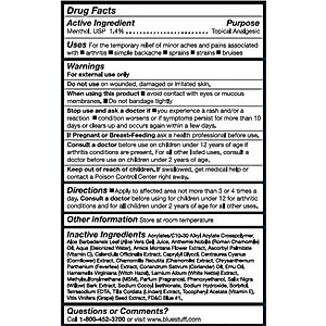 BLUESPRING Pain Relief Cream- Super Blue Stuff with Emu Oil, Arnica, Provides Maximum Arthritis Pain Relief- Anti Inflammatory Cream Goes Deep into the Skin- Great Muscle Rub and Relaxer Cream - 4 oz