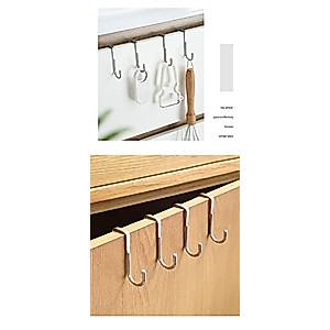 LOVENJOY Over Cabinet Hooks Stainless Steel Metal, Double S Shaped Hangers Rack Holder for Drawer Closet Kitchen, 2 Pcs