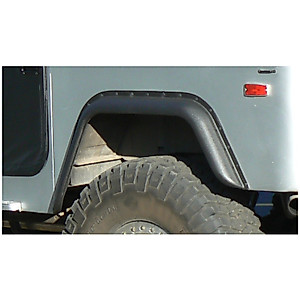 Bushwacker Cutout Pocket/Rivet Style Rear Fender Flares | 2-Piece Set, Black, Textured Finish | 30002-07 | Fits 1965-1984 Toyota Land Cruiser